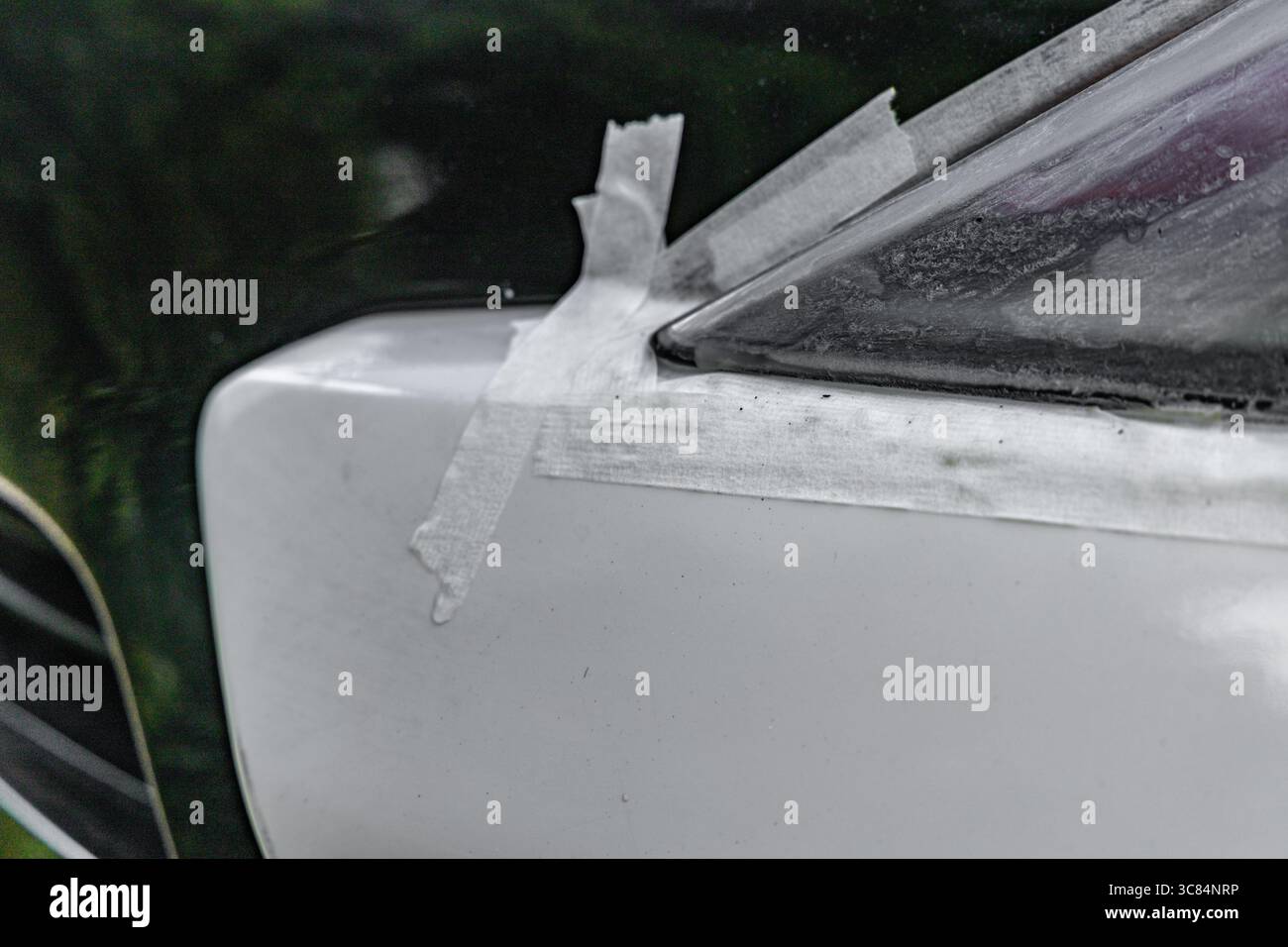 Polishing damaged car headlights with sandpaper, car lamp renovation ...