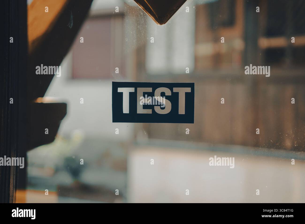 Sticker test on glass hi-res stock photography and images - Alamy