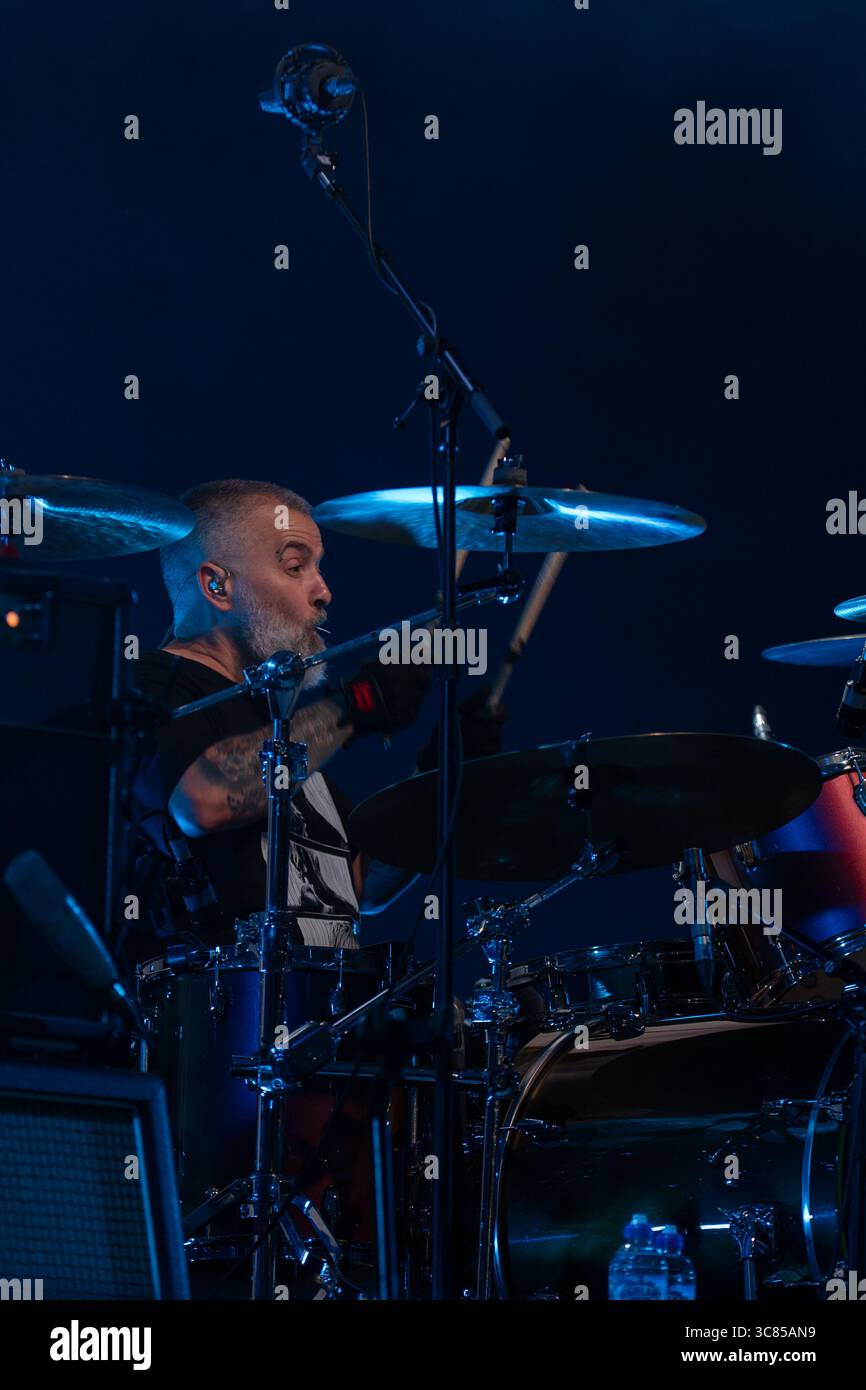 Saffron Walden, UK, 2 August, 2025. Manic Street Preachers in concert ...