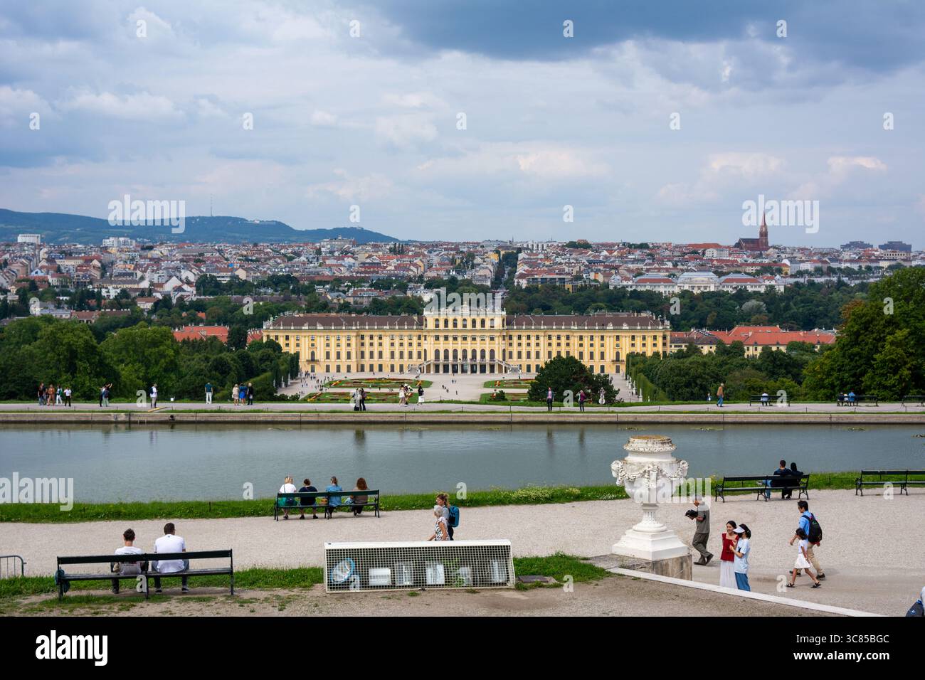 Vienna, Austria - July 29, 2025: Classic cafe terrace serving Viennese ...