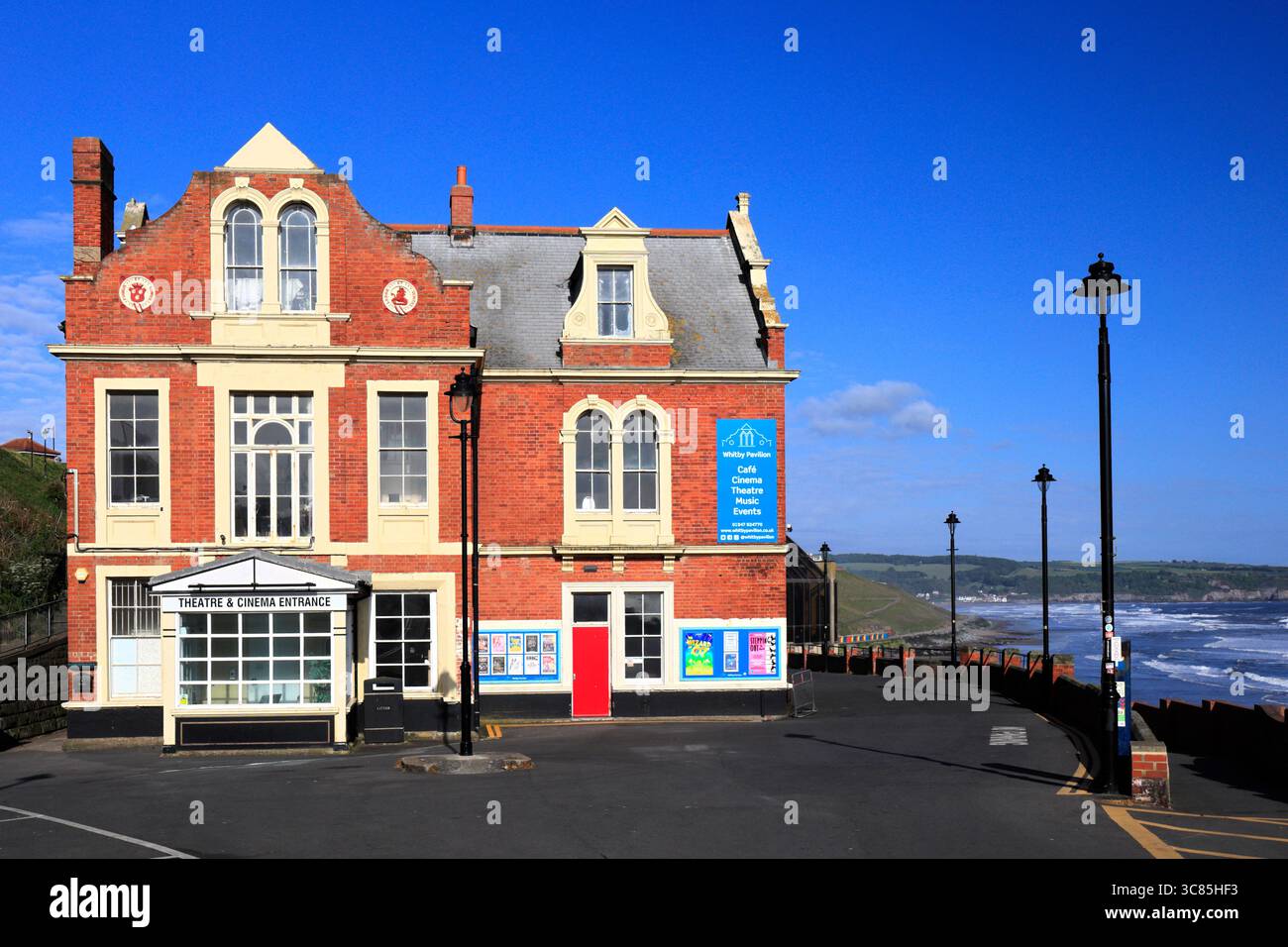 The Whitby Pavilion theatre and cinema, Whitby town, North Yorkshire ...