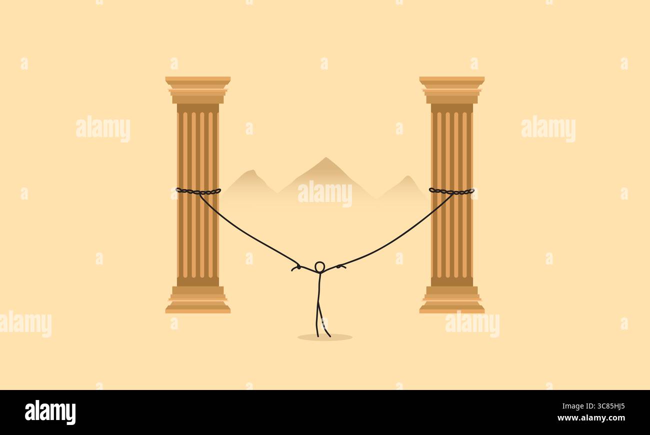 Pillar with chain Stock Vector Images - Alamy