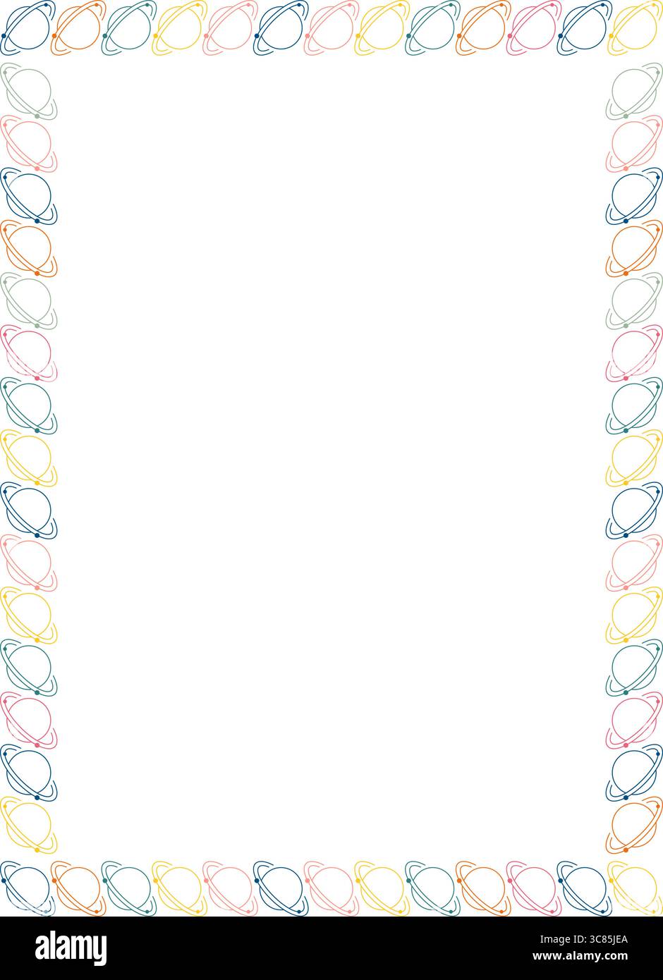 Saturn planet frame. Hand drawn esoteric template with empty space for ...