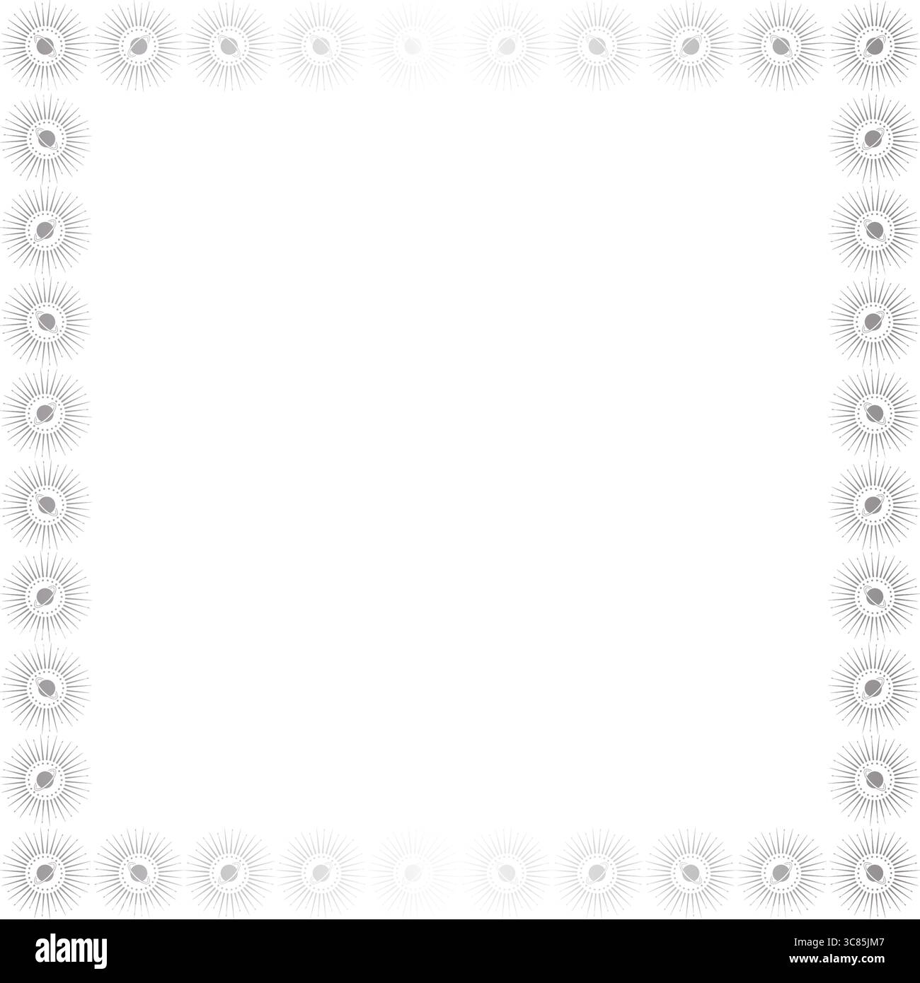 Hand drawn outer space template with empty space for your text. Saturn ...