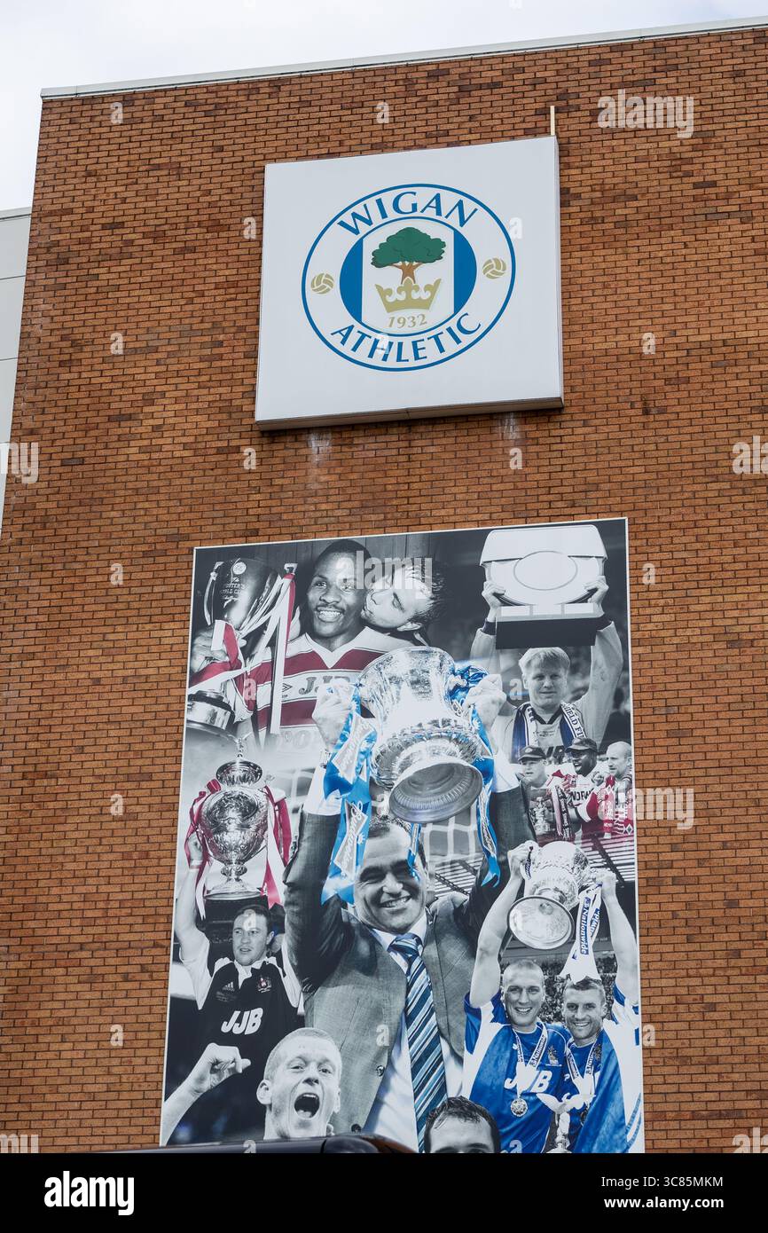 August 2nd 2025 . Wigan England UK.The Brick Community Stadium, home to ...