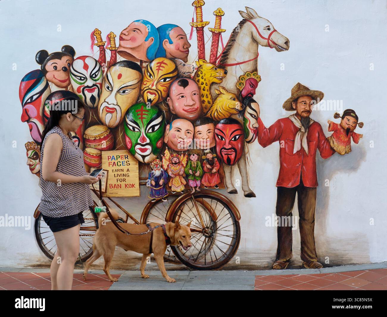 A wall painting by Yip Yew Chong in Mohamed Ali Lane, Chinatown ...