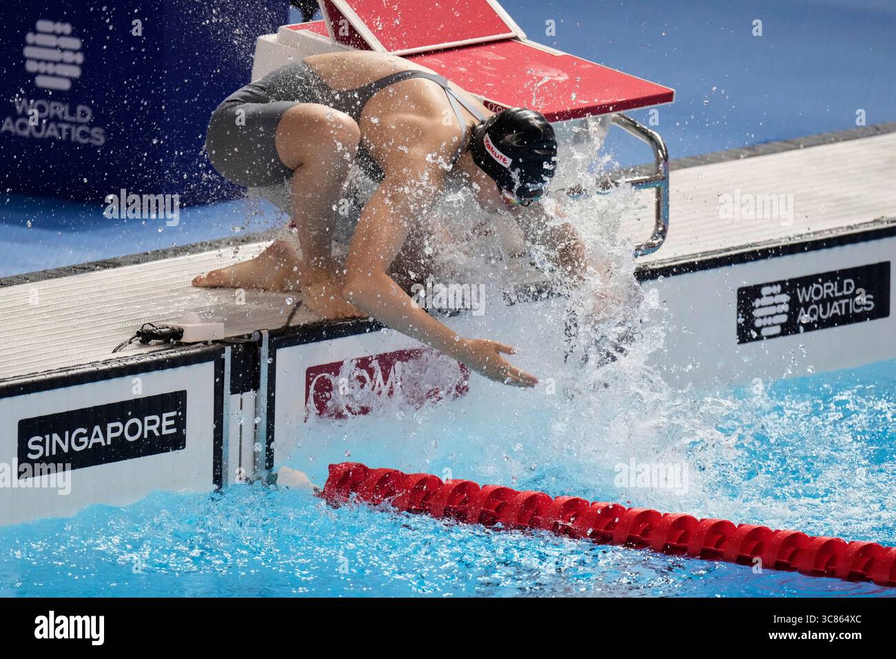 Cheng Yujie of China prepares to compete in the women's 50-meter ...