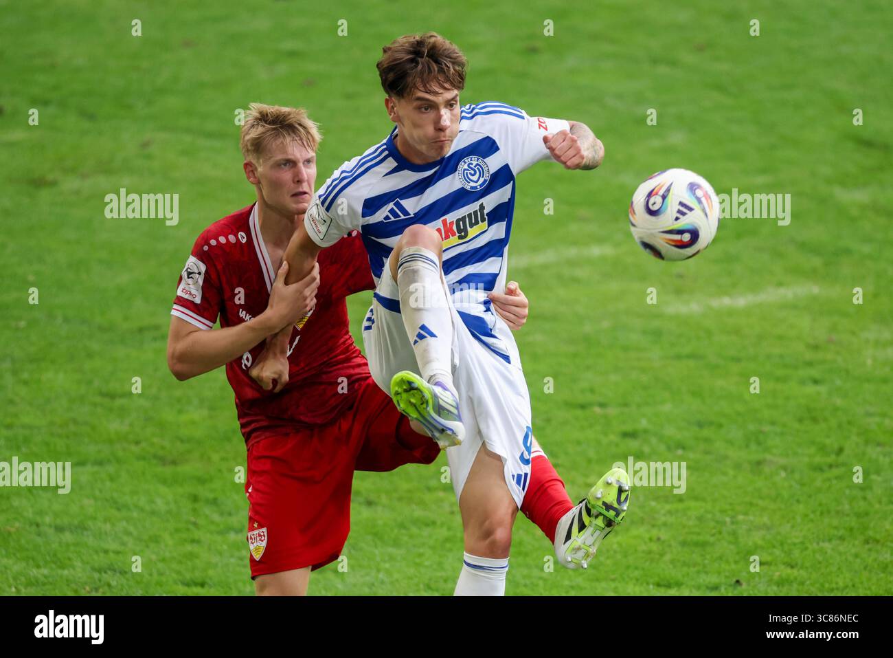 02 August 2025, North Rhine-Westphalia, Duisburg: Soccer: 3rd division, MSV Duisburg - VfB ...