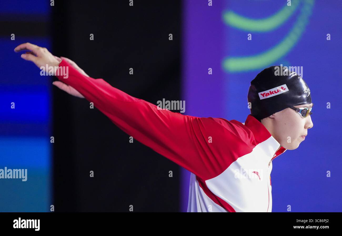Singapore. 3rd Aug, 2025. Cheng Yujie of China is seen before the women ...