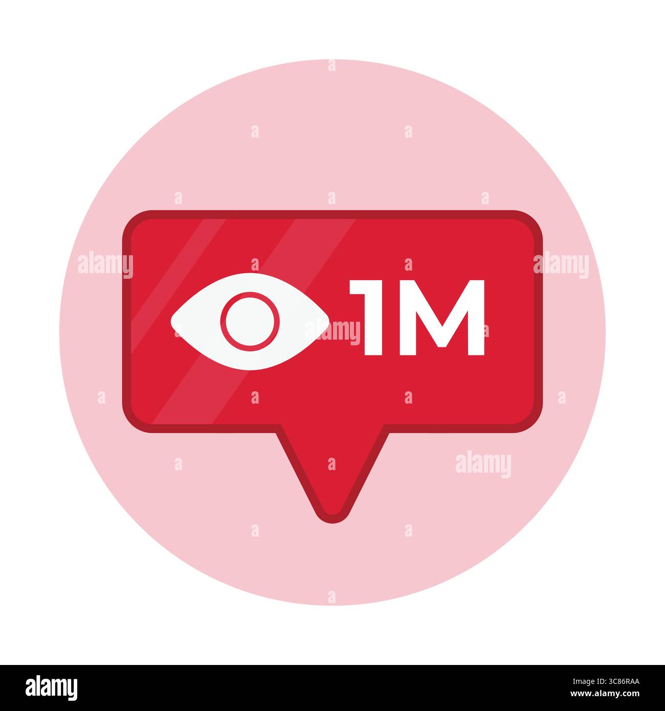 Speech bubble million views, vision or lens icon vector illustration ...