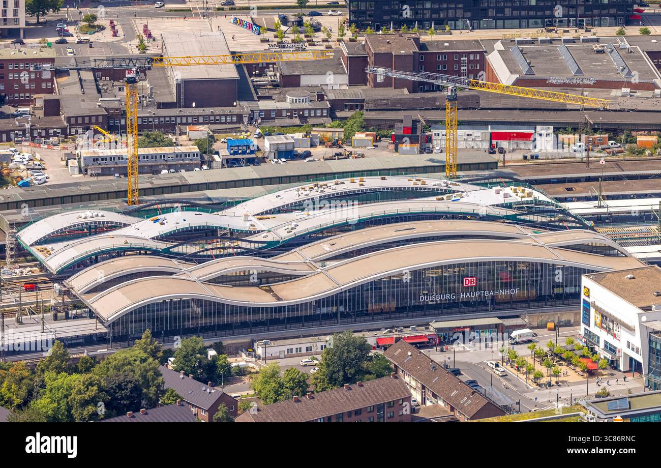 Luftbild, Großbaustelle Hauptbahnhof Hbf, Gelände ziwschen Gleishalle ...