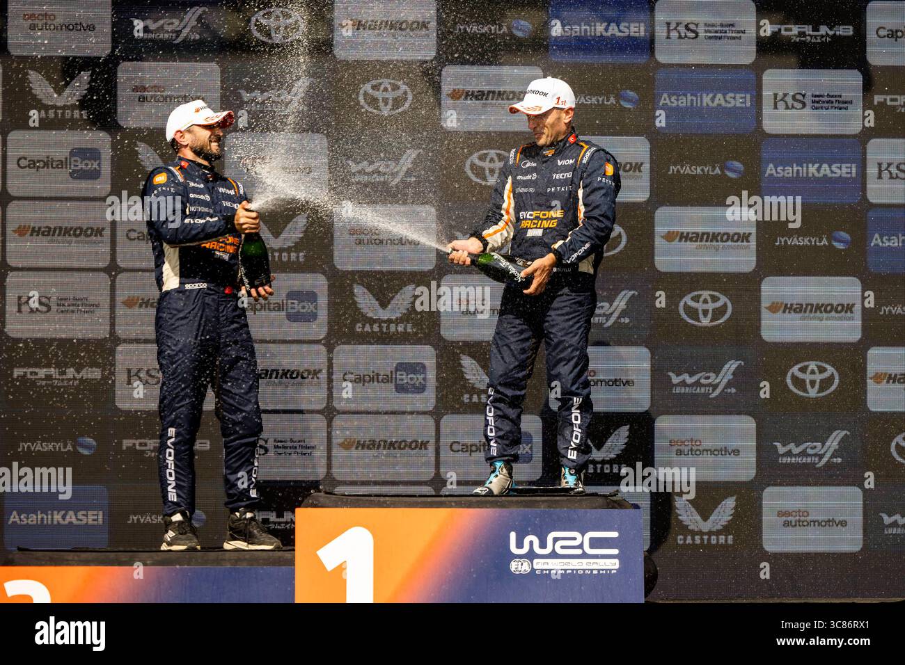 Uğur SOYLU, Sener GÜRAY, Skoda Fabia RS Rally2, podium, portrait during ...