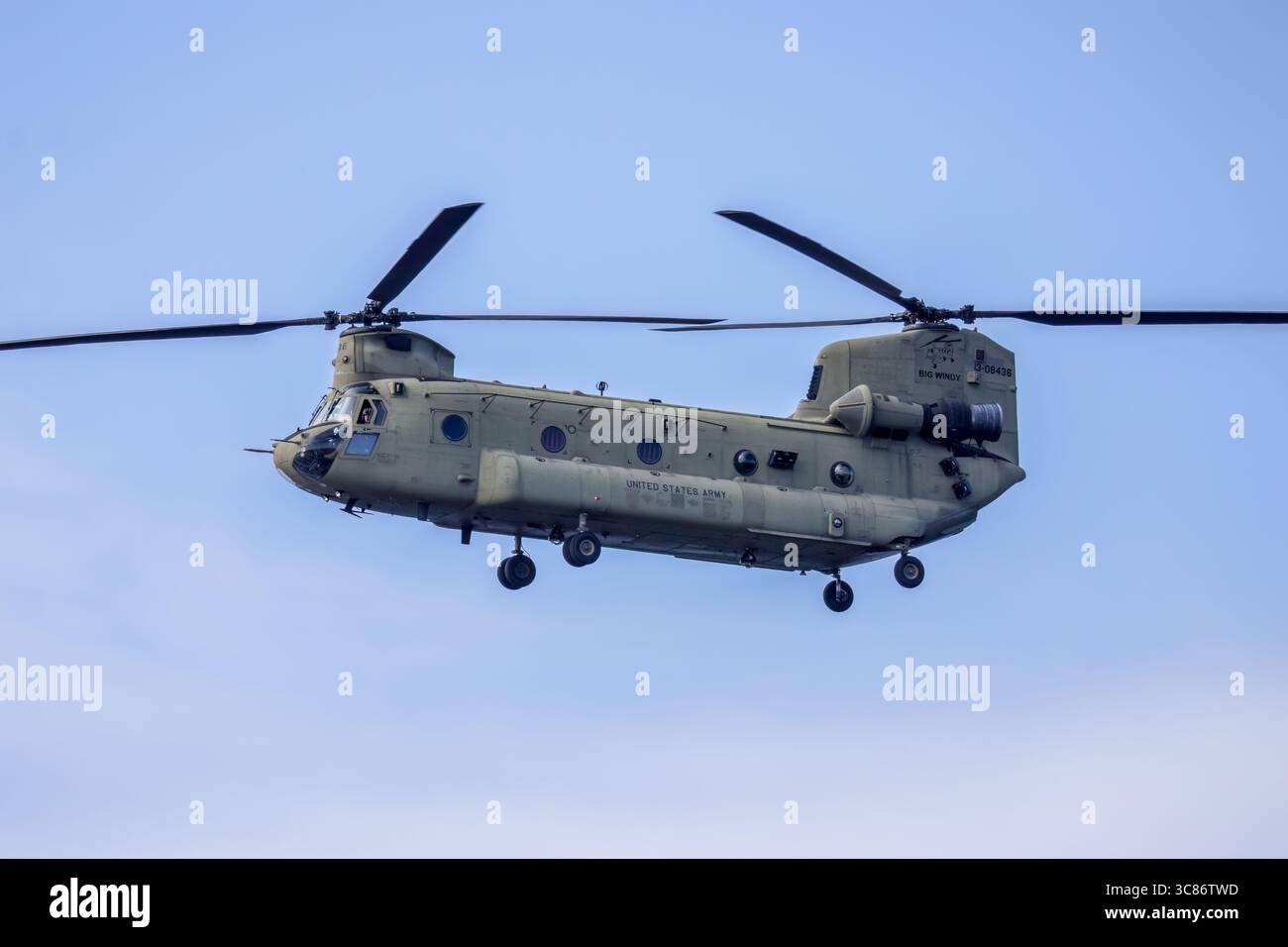 American airforce military chinook helicopter in the sky Stock Photo ...