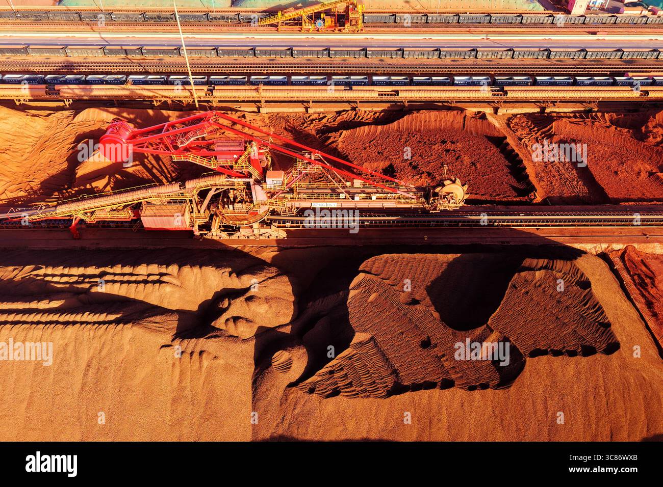 QINGDAO, CHINA - AUGUST 3, 2025 - Imported iron ore is in operation at ...