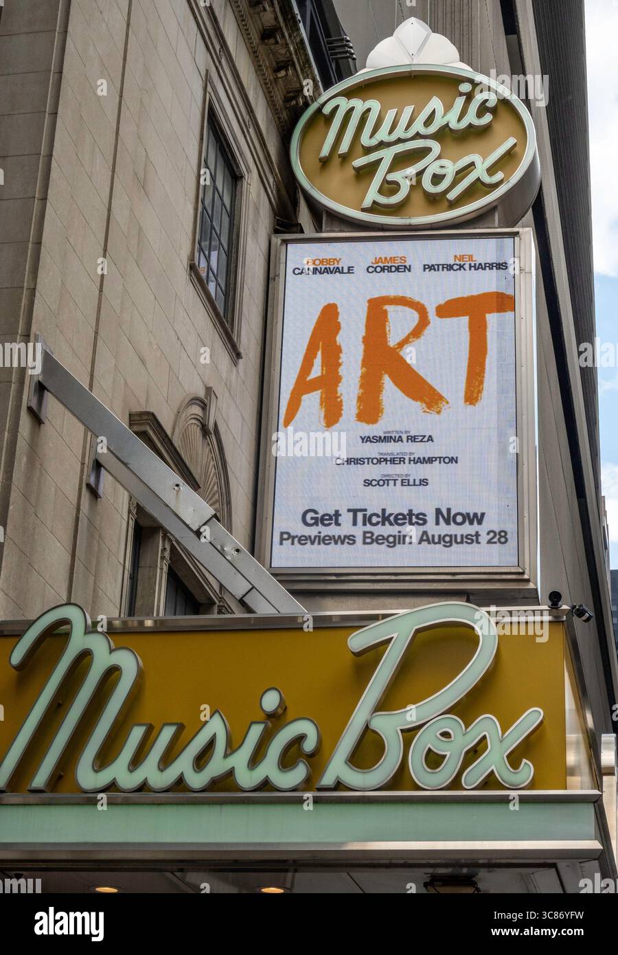 Music Box Theatre Marquee features "Art", Times Square, New York City ...