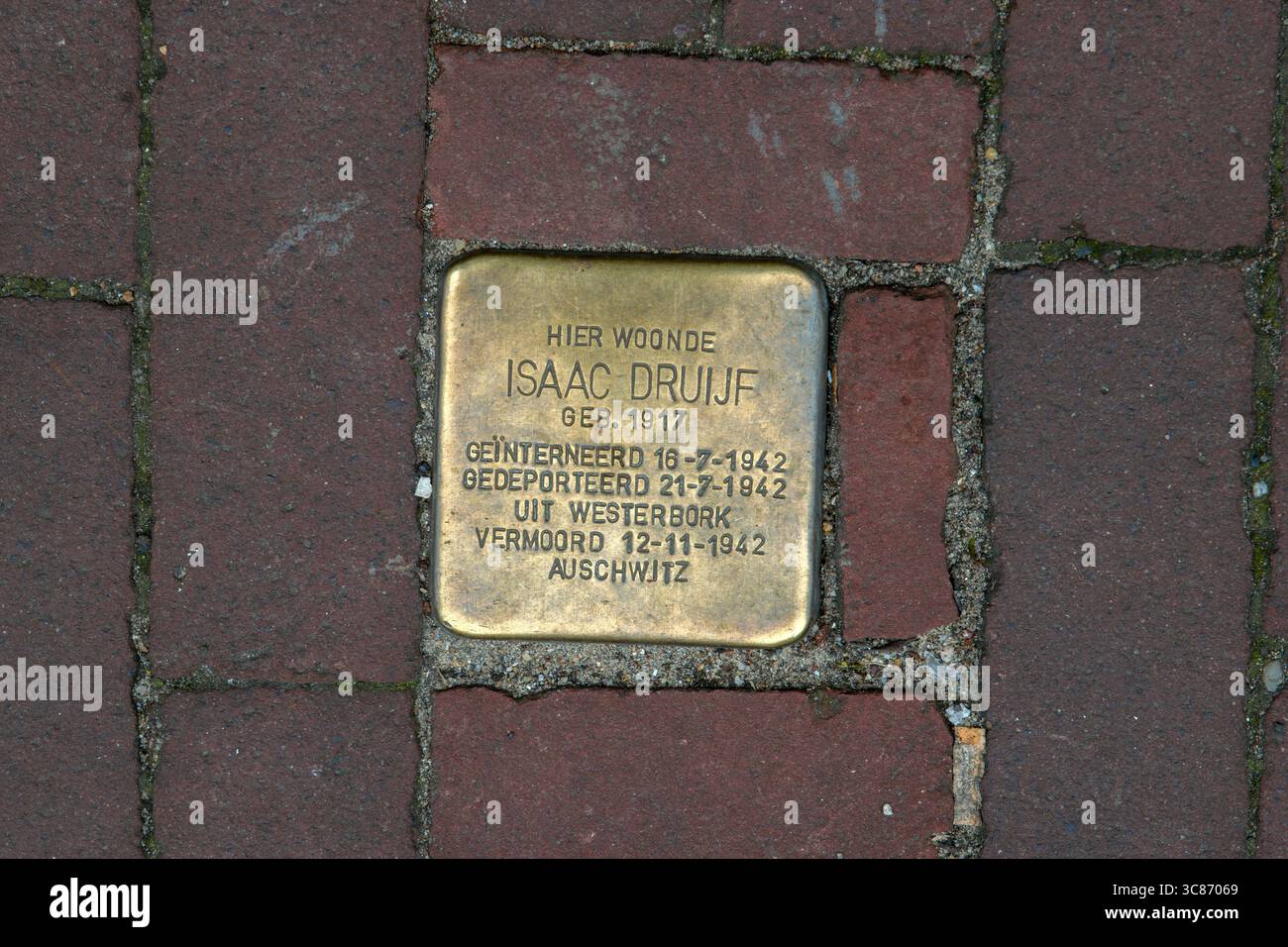 Stolperstein Memorial Stone From Isaac Druijf At Amsterdam The ...