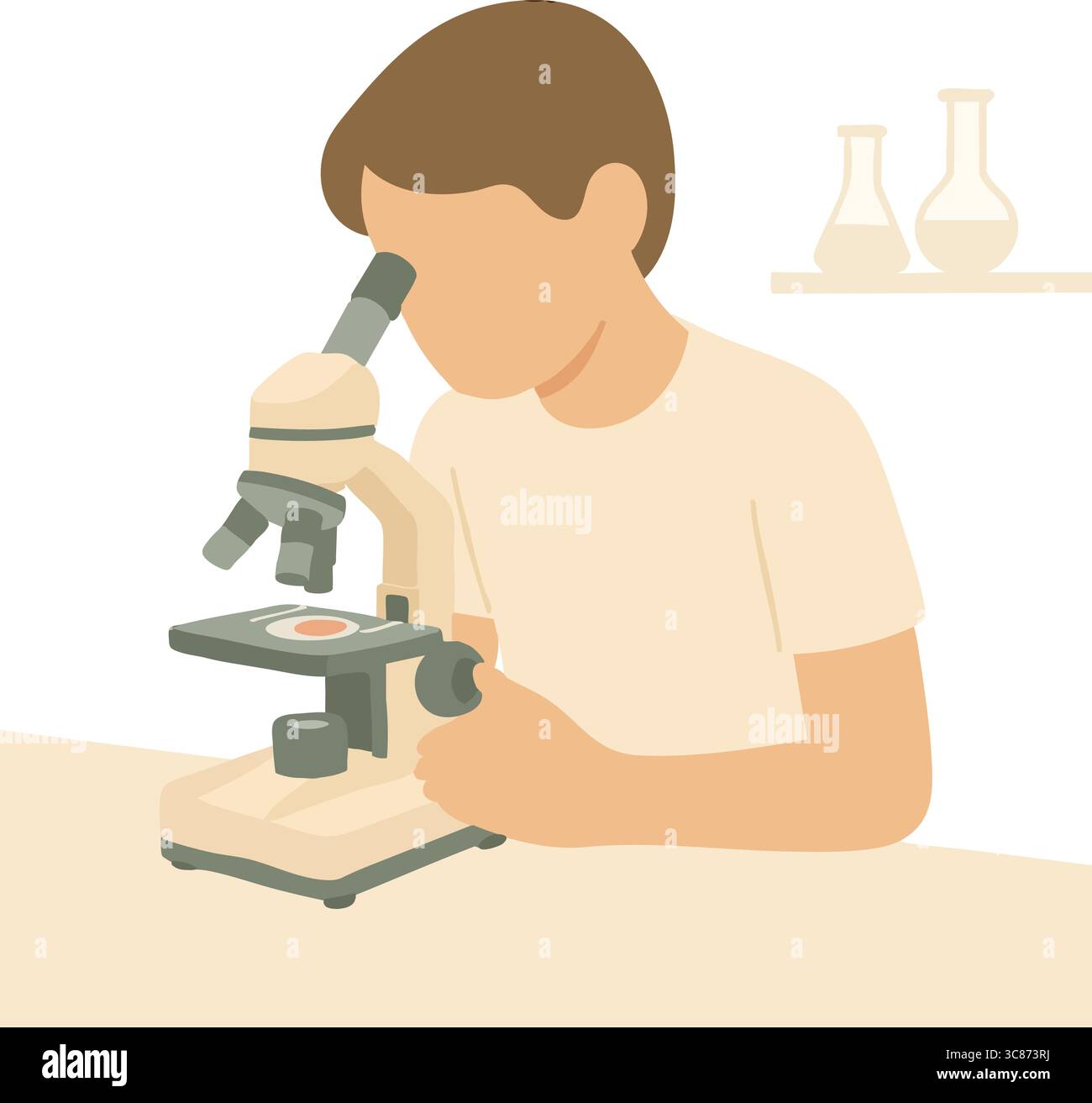 Observation under microscope Stock Vector Images - Alamy