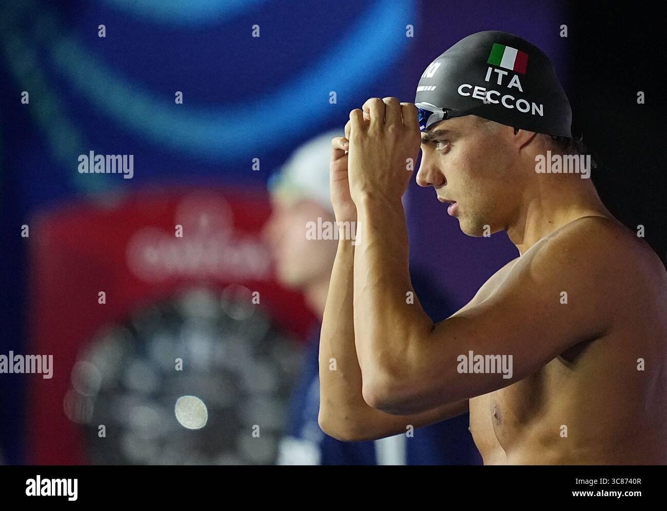 Singapore. 3rd Aug, 2025. Team Italy's Thomas Ceccon is seen during the ...