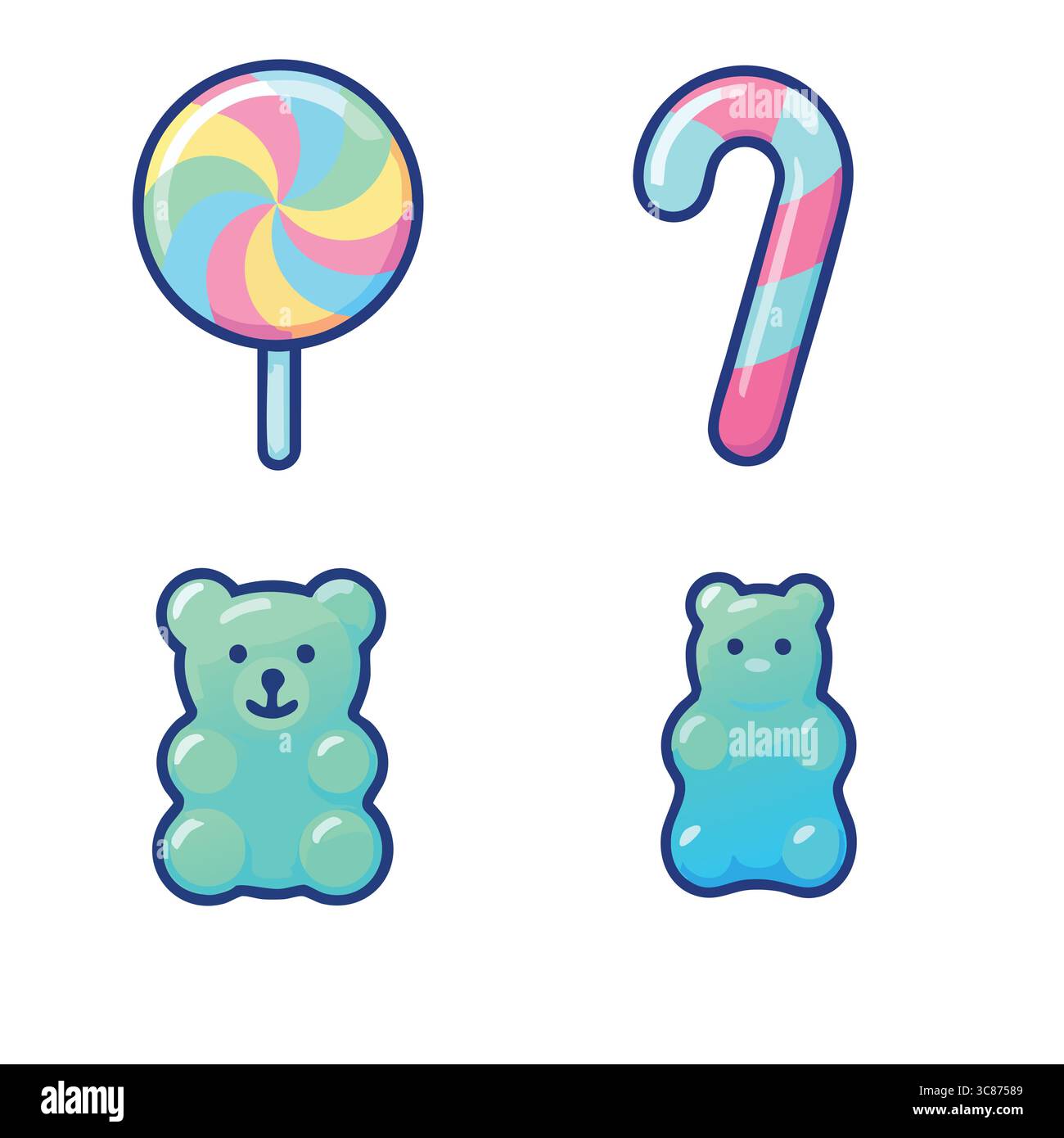 Colorful gummy candy sweets Stock Vector Images - Alamy