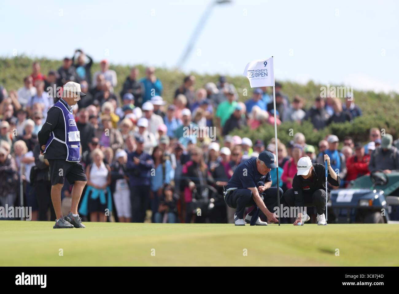England's Charley Hull receives assistance from the referee on the 9th ...