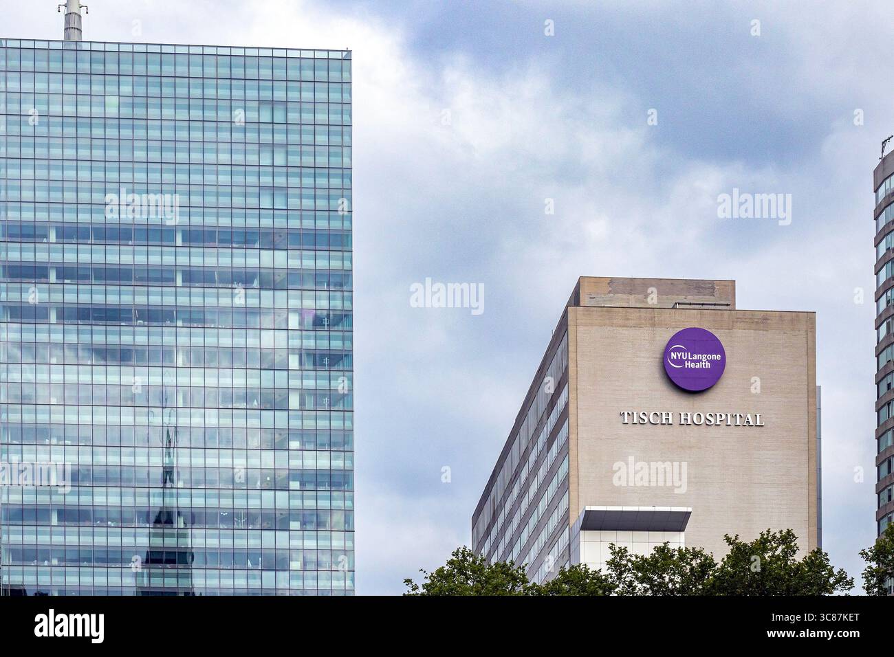NYU Langone Tisch Hospital and Kimmel Pavilion, New York University medical center, sign at ...