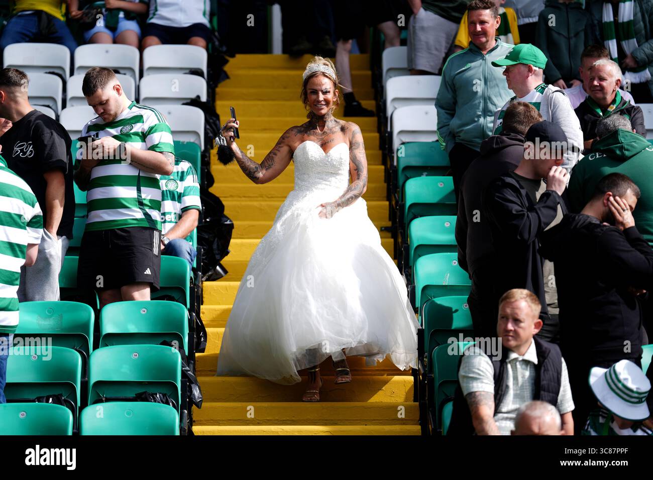 Laura Mcgovern in a wedding dress before the William Hill Premiership ...