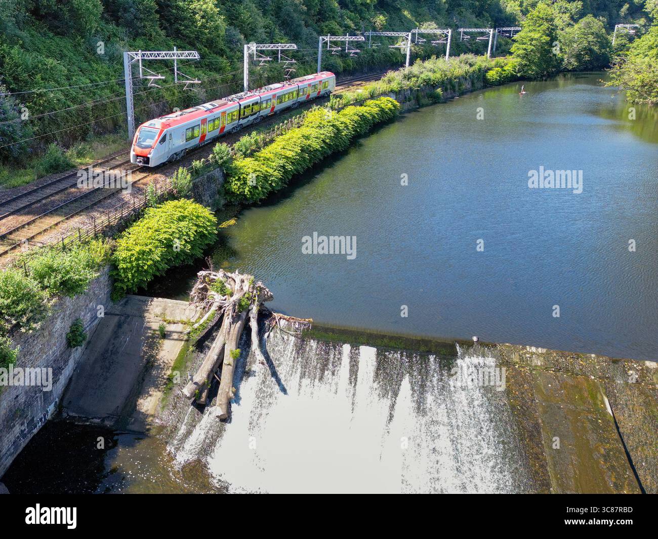 Whitchurch, Cardiff, Wales, UK - 8 July 2025: Aerial view of a Class ...