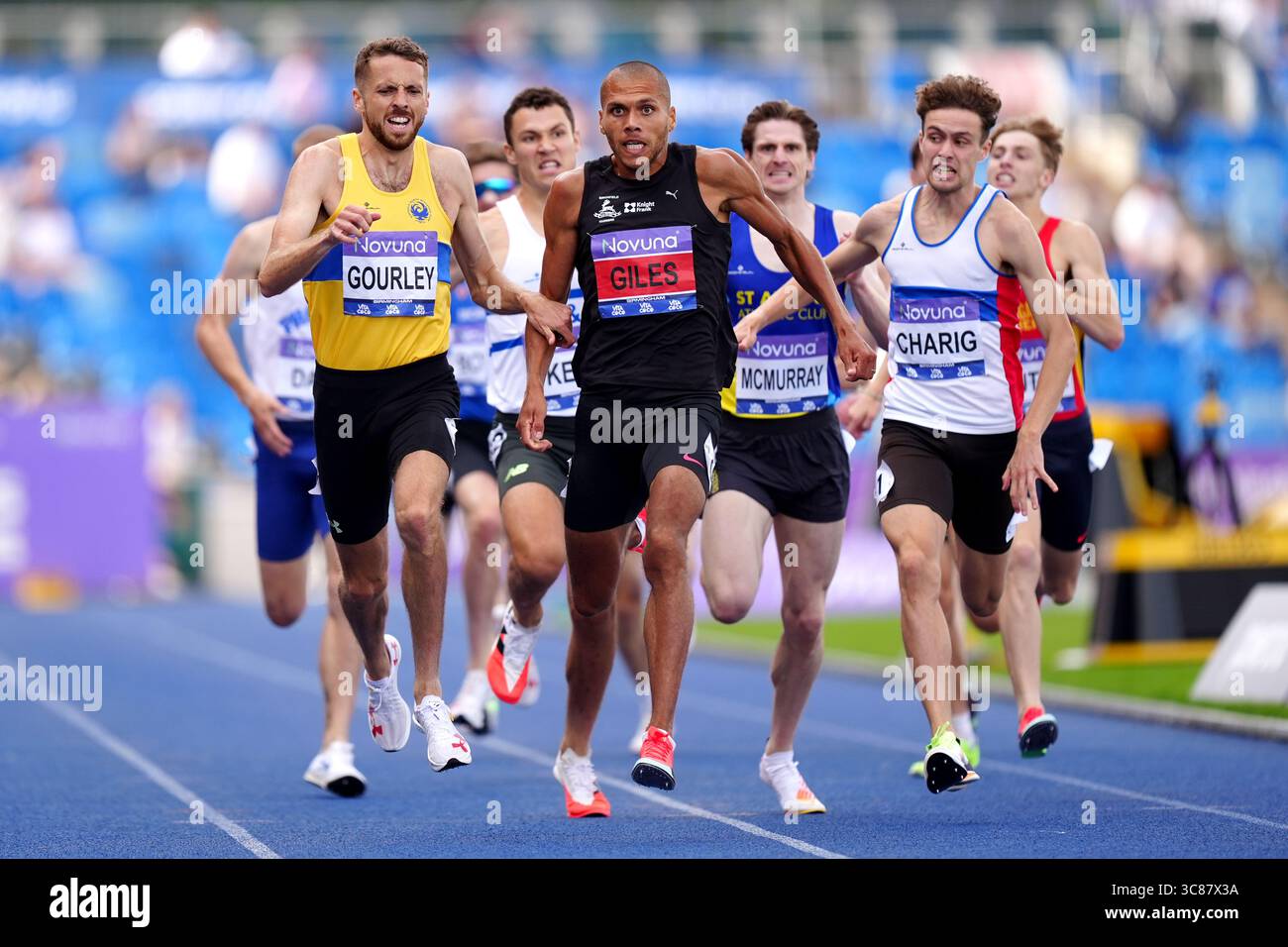 Neil Gourley (left) goes on to win the Men’s 1500m Final from second ...