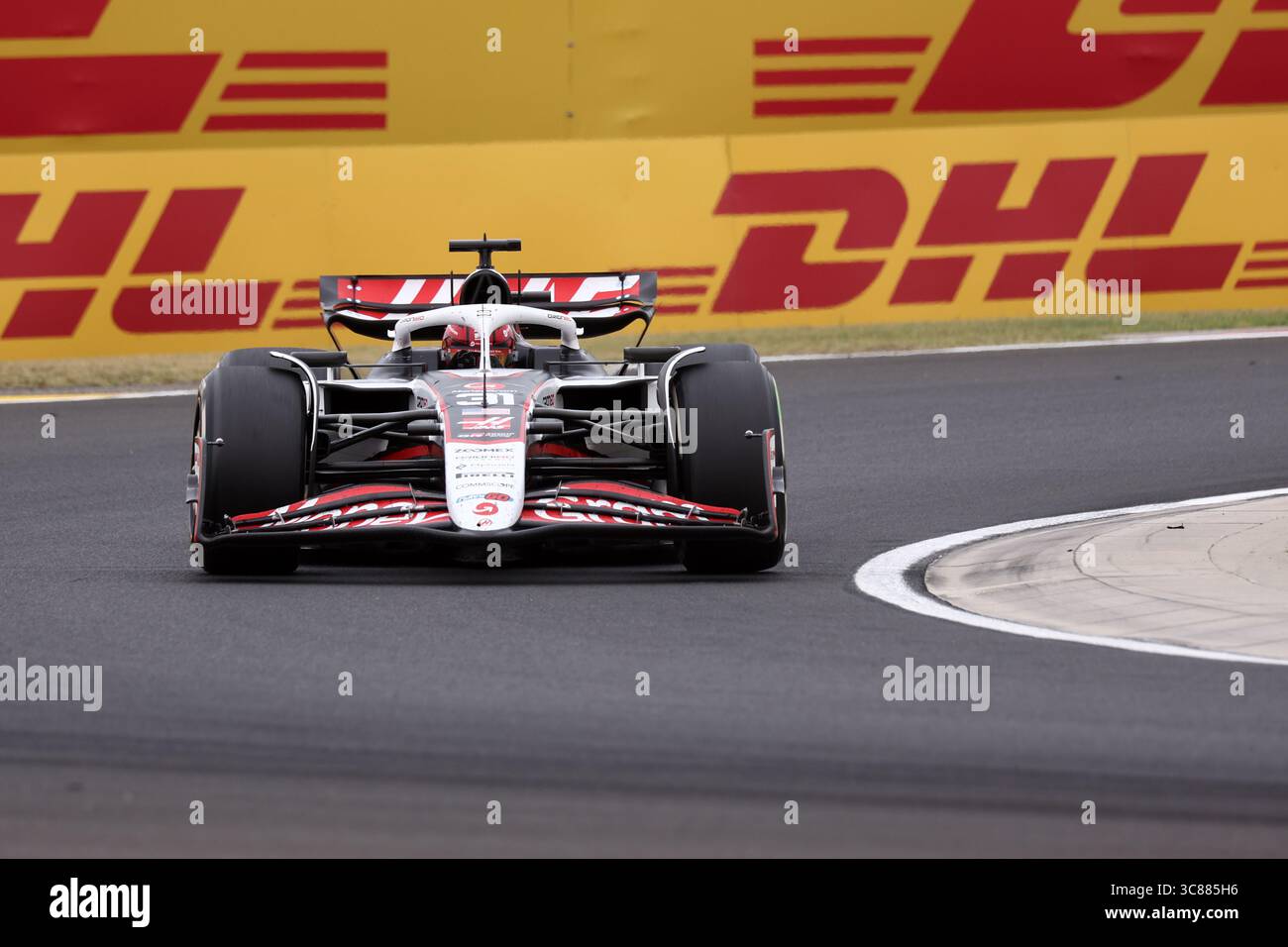 Esteban Ocon of Haas F1 on track during the F1 Grand Prix of Hungary at ...