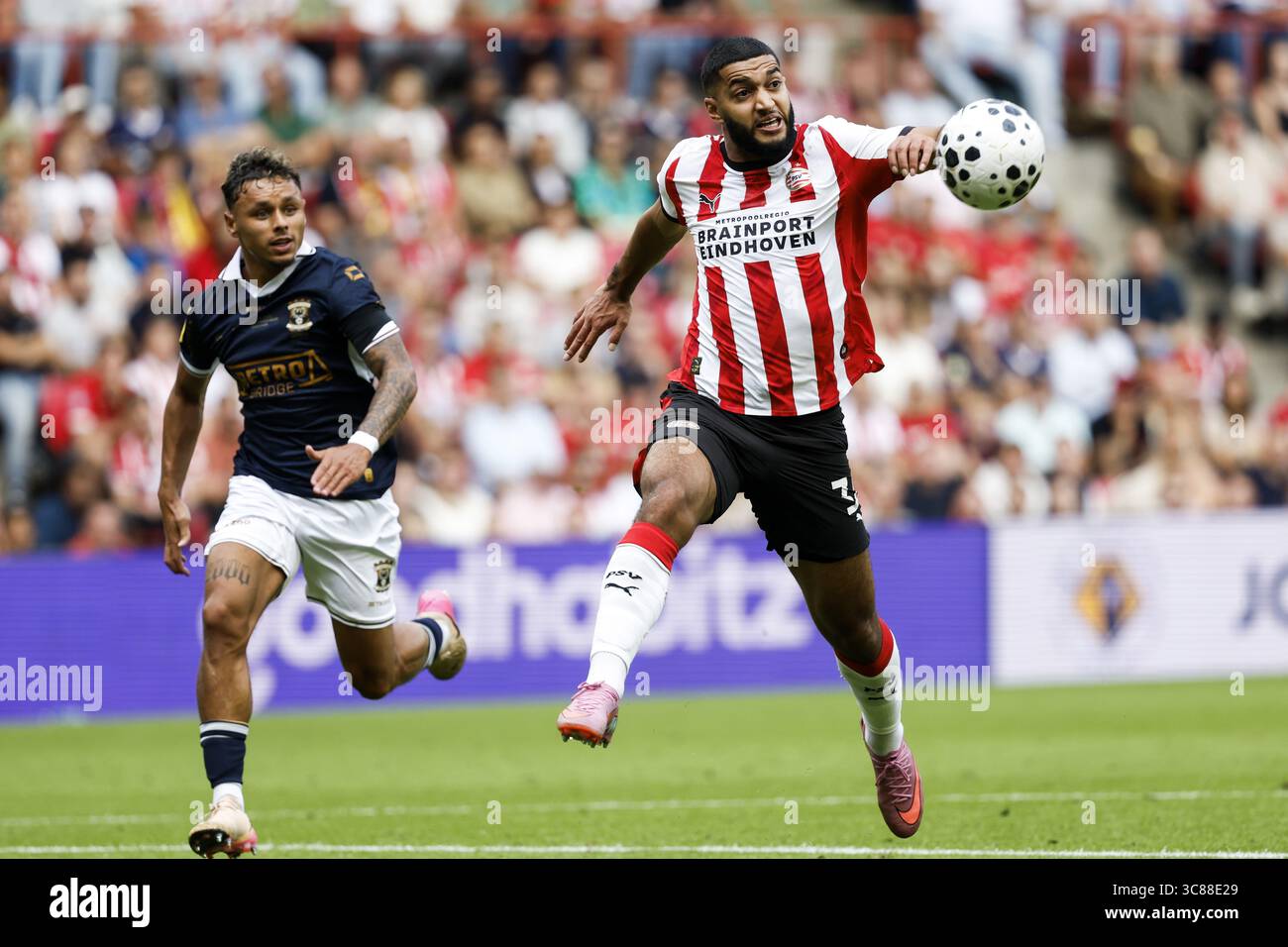 EINDHOVEN - Dean James of Go Ahead Eagles, Ismael Saibari of PSV ...