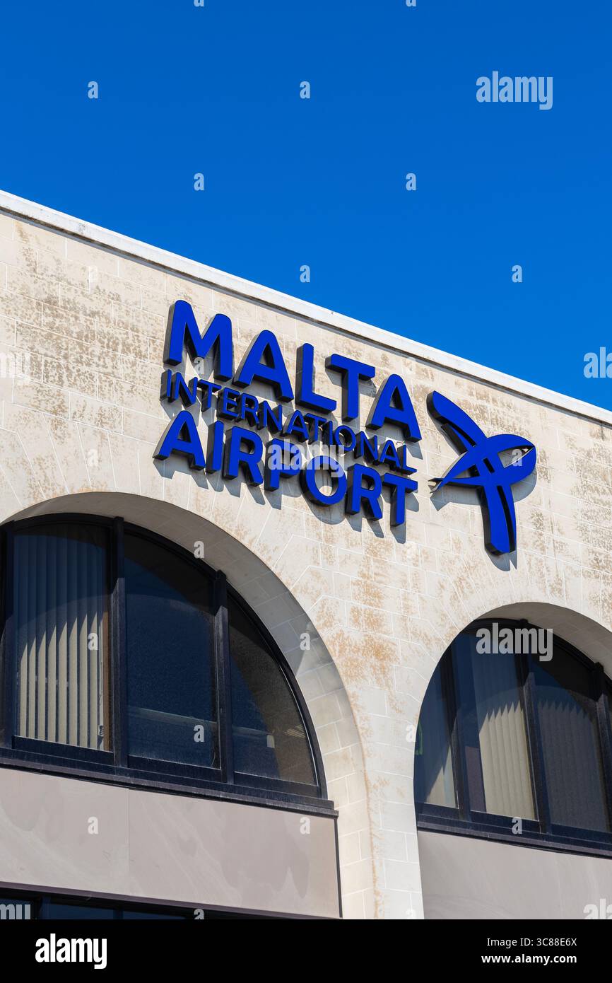 Exterior of Malta International Airport terminal building, Malta Stock ...