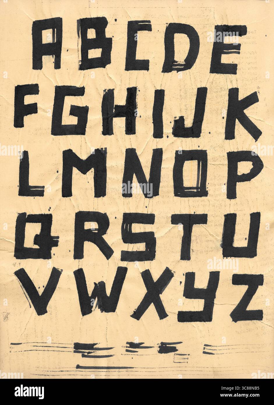 hand drawn alphabet letters simple font Stock Photo - Alamy