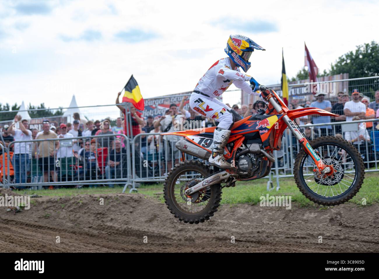 Belgium's Sacha Coenen pictured in action during the motocross MX2 ...