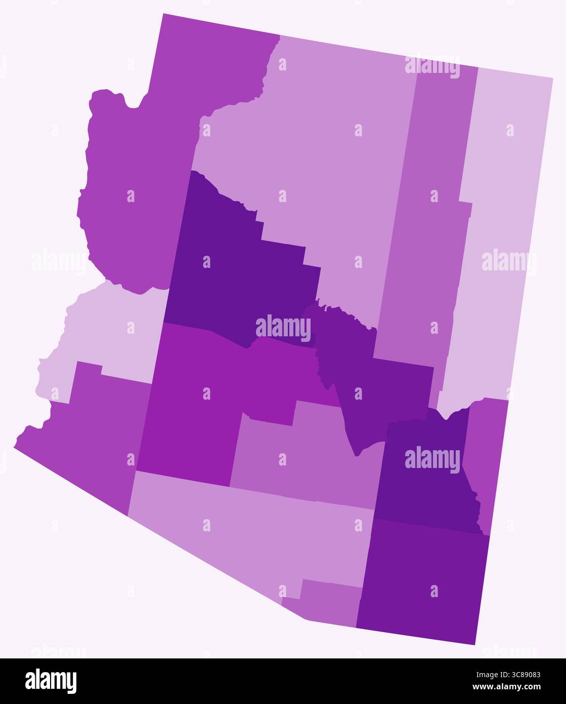 Arizona county map hi-res stock photography and images - Alamy