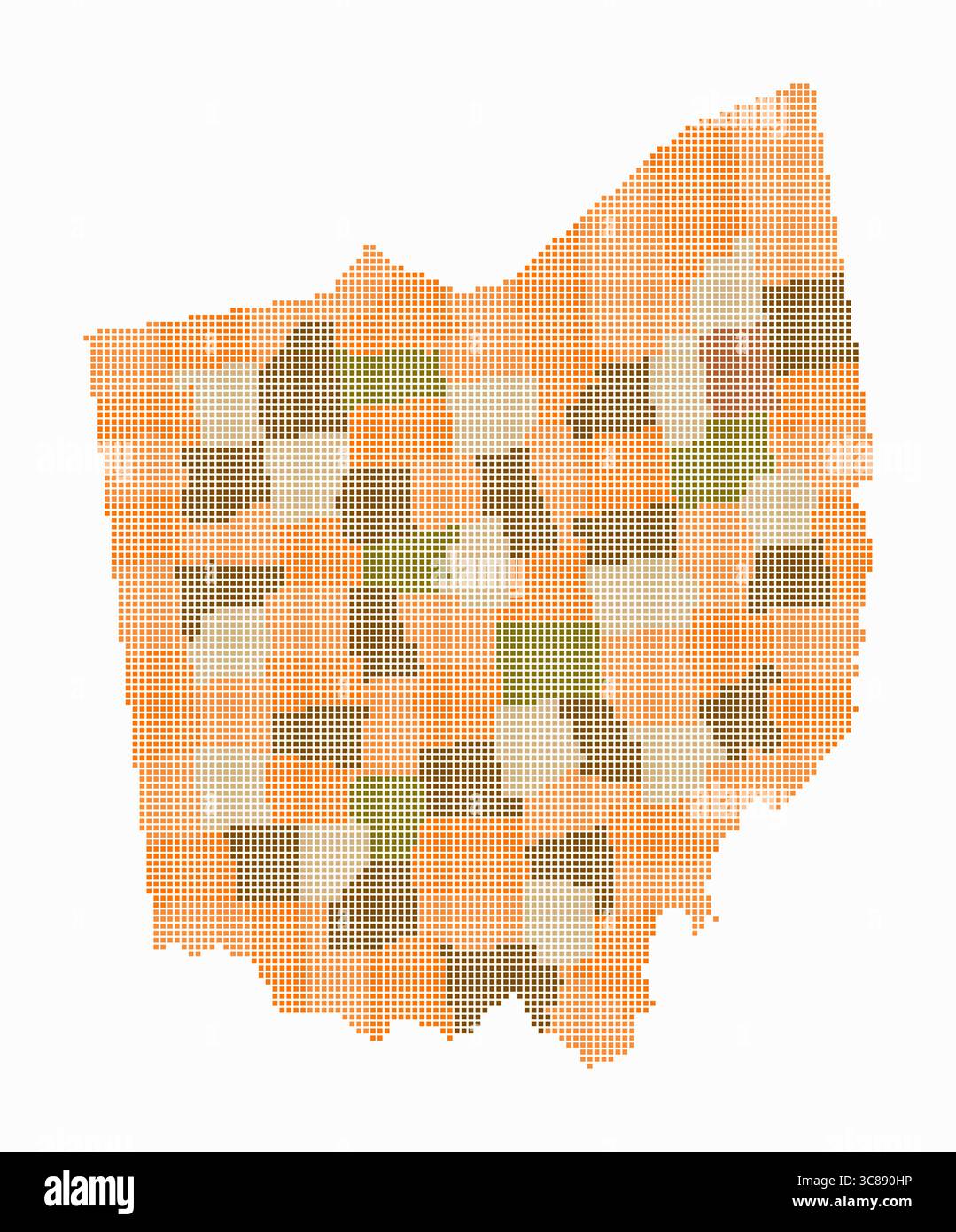 Ohio dotted map. Digital style map of the state on a white background ...