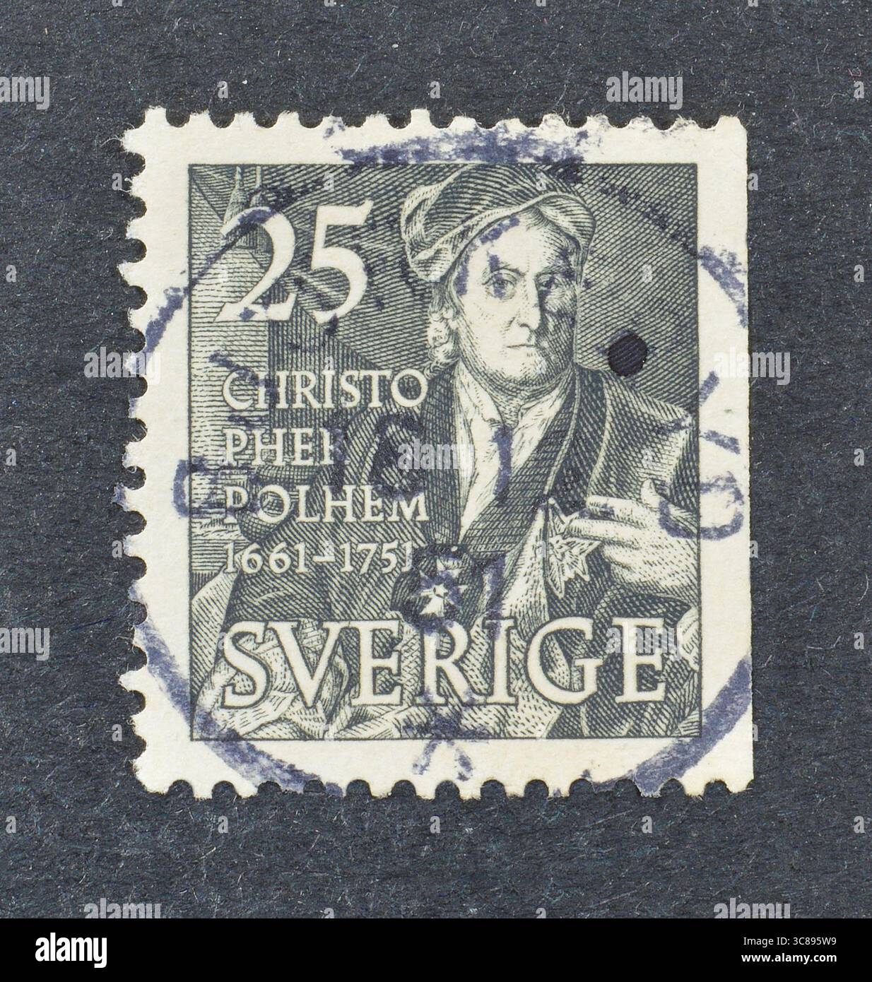 Cancelled postage stamp printed by Sweden, that shows portrait of ...
