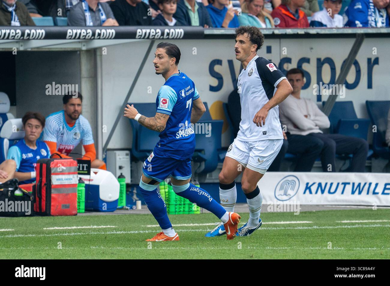 Luzern, Switzerland, August 03th 2025 Lindrit Kamberi (2 FC Zürich) and ...