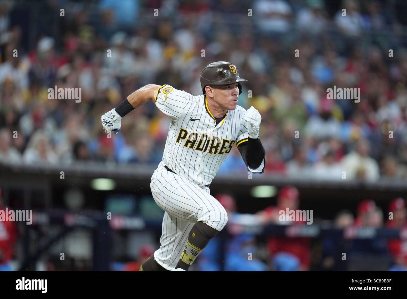 San Diego Padres' Freddy Fermin bats base running during the second ...