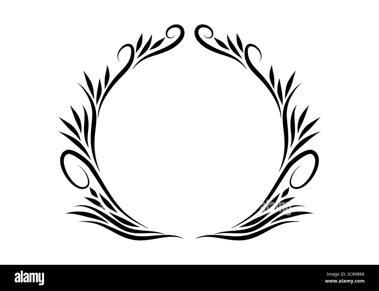Growing floral oval border animation, video clip with alpha channel ...