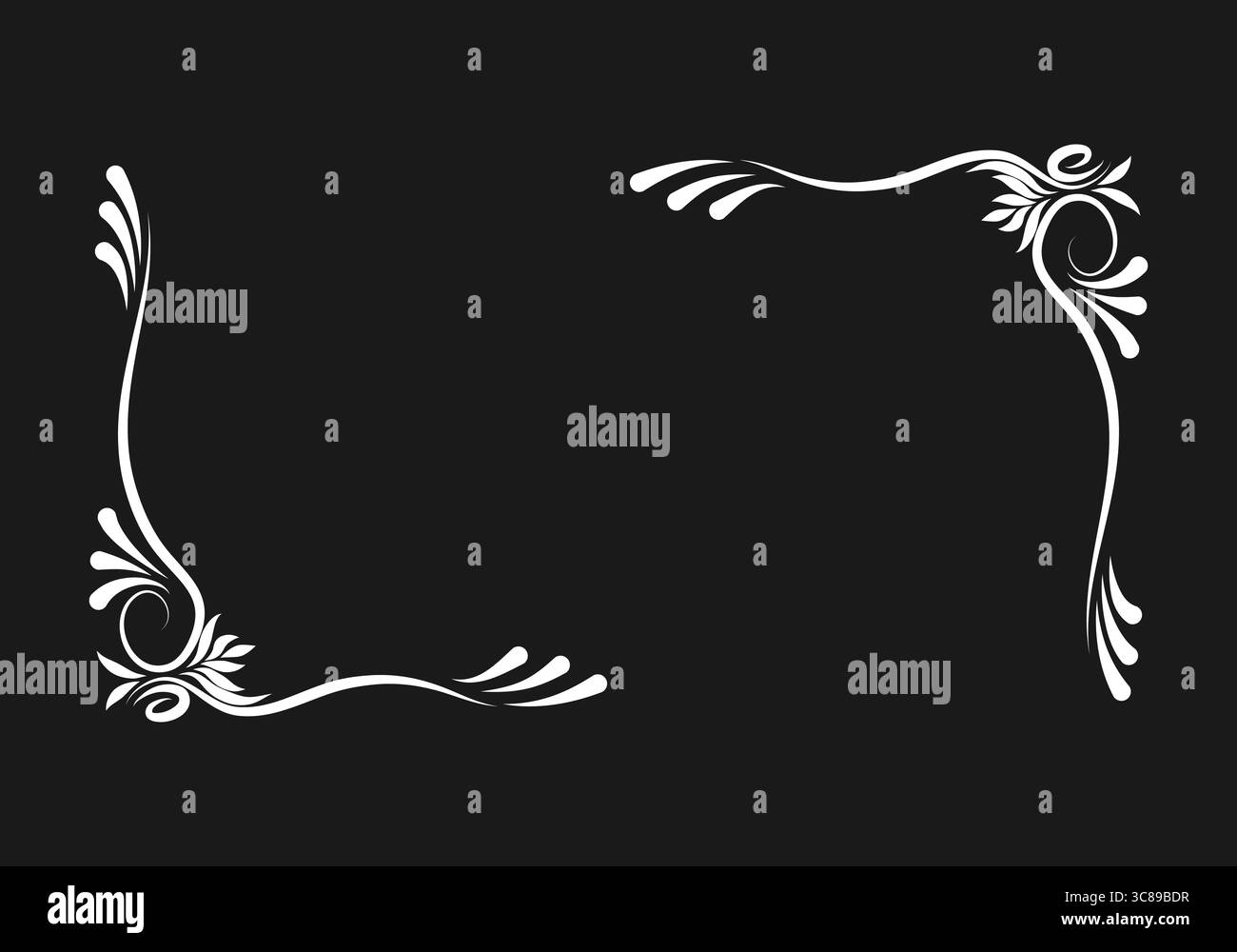 Growing floral corner border animation, video clip with alpha channel ...