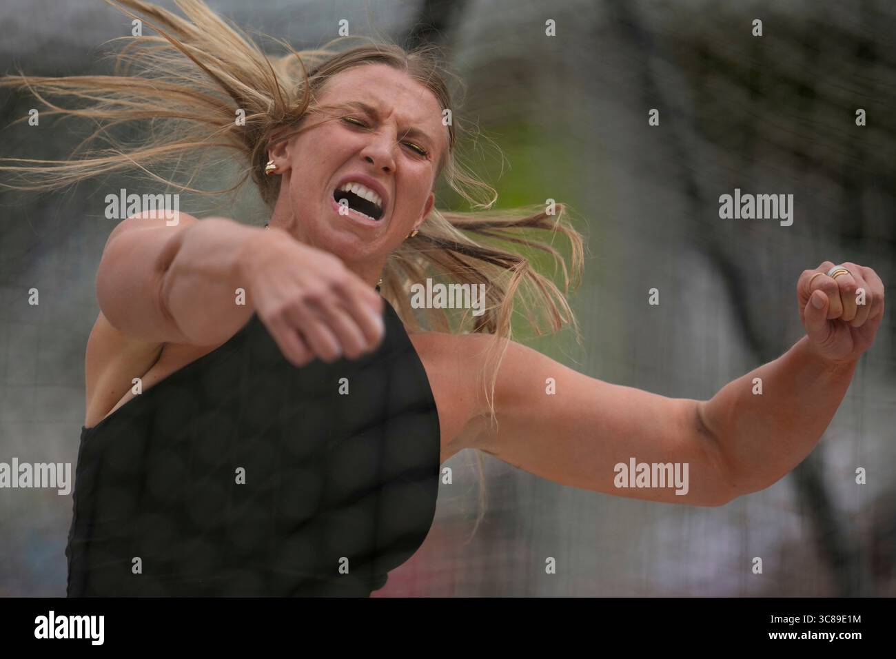 Rachel Dincoff competes in the women's discus finals during the U.S ...