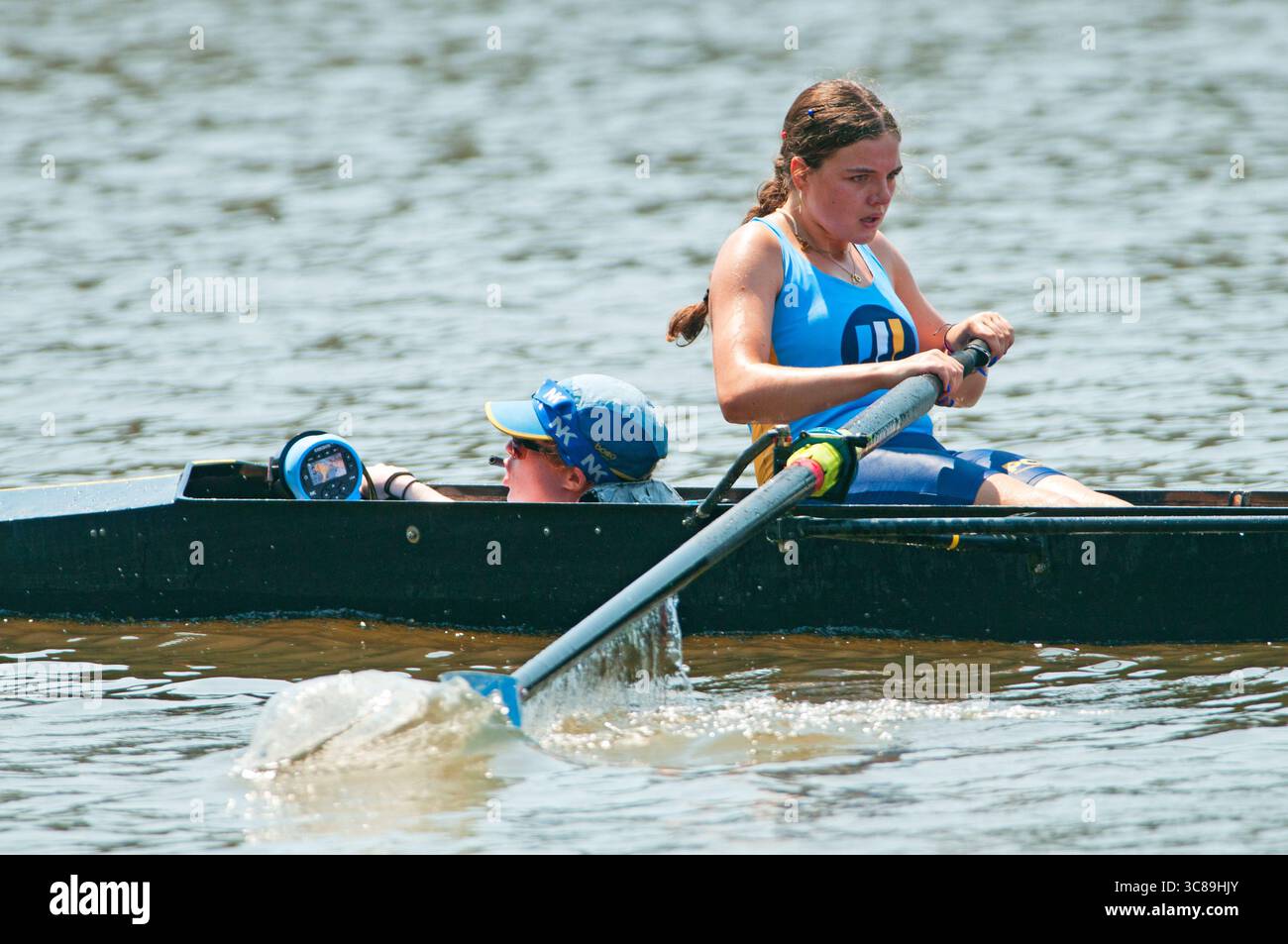 Anastasia Catelli rows as Finleigh Bush coxes the women's 4+ at the ...