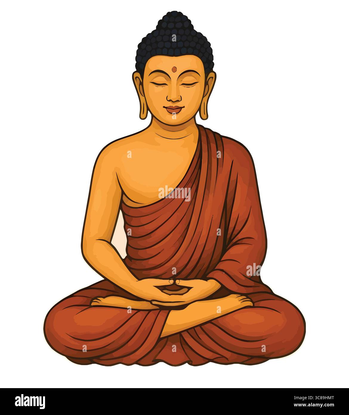 Buddhist monk in meditation Cut Out Stock Images & Pictures - Alamy