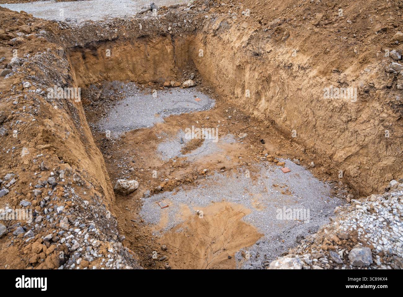 Plate load test results visible on soil surface after static pressure ...