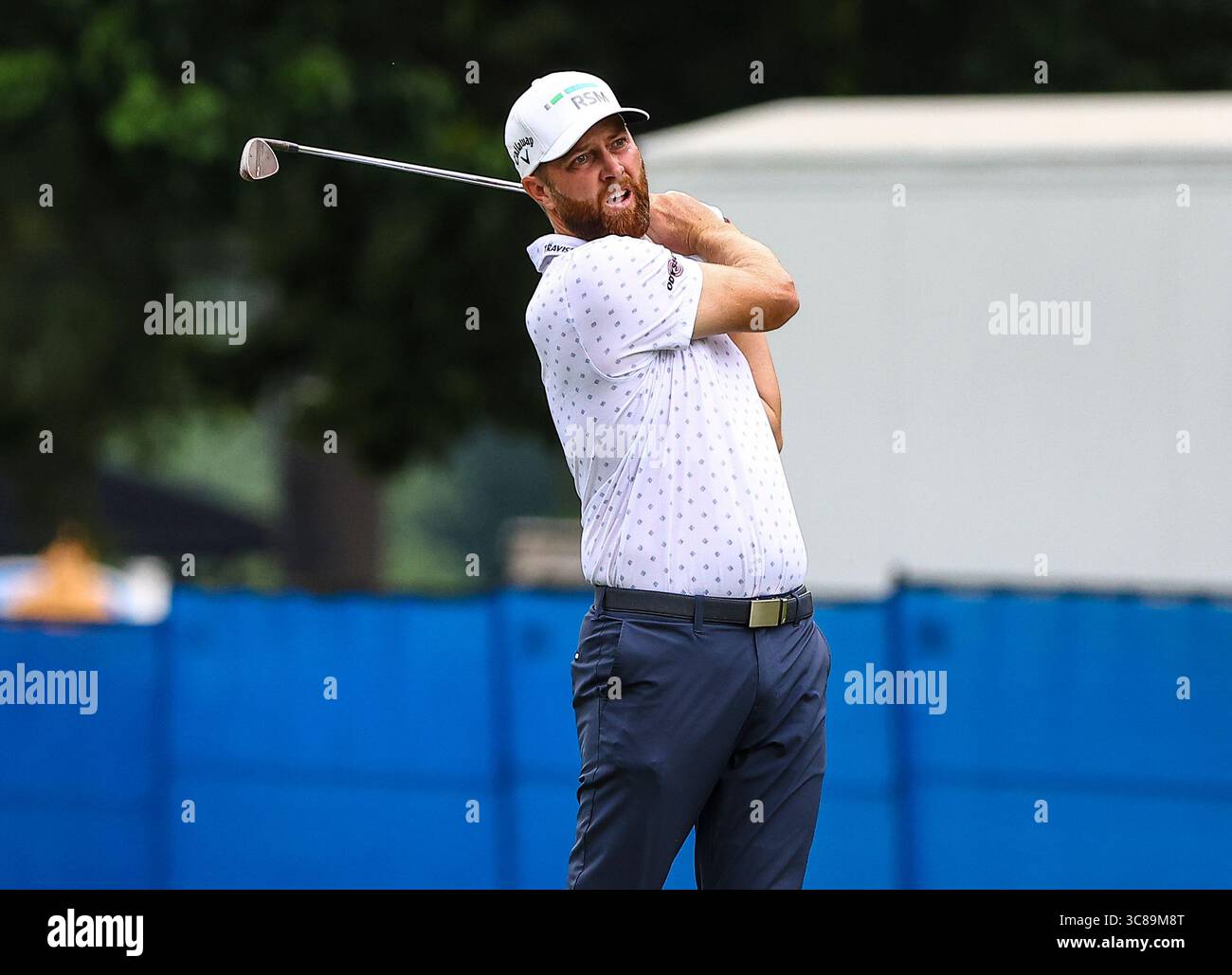 August 3, 2025: Chris Kirk hits ball on first hole. Fourth round, 2025 ...