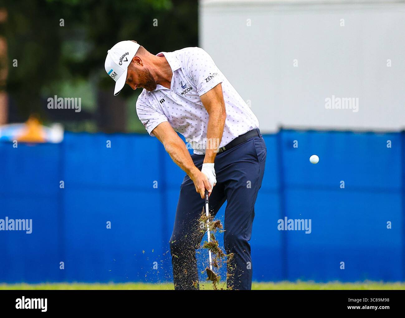 August 3, 2025: Chris Kirk hits ball on first hole. Fourth round, 2025 ...