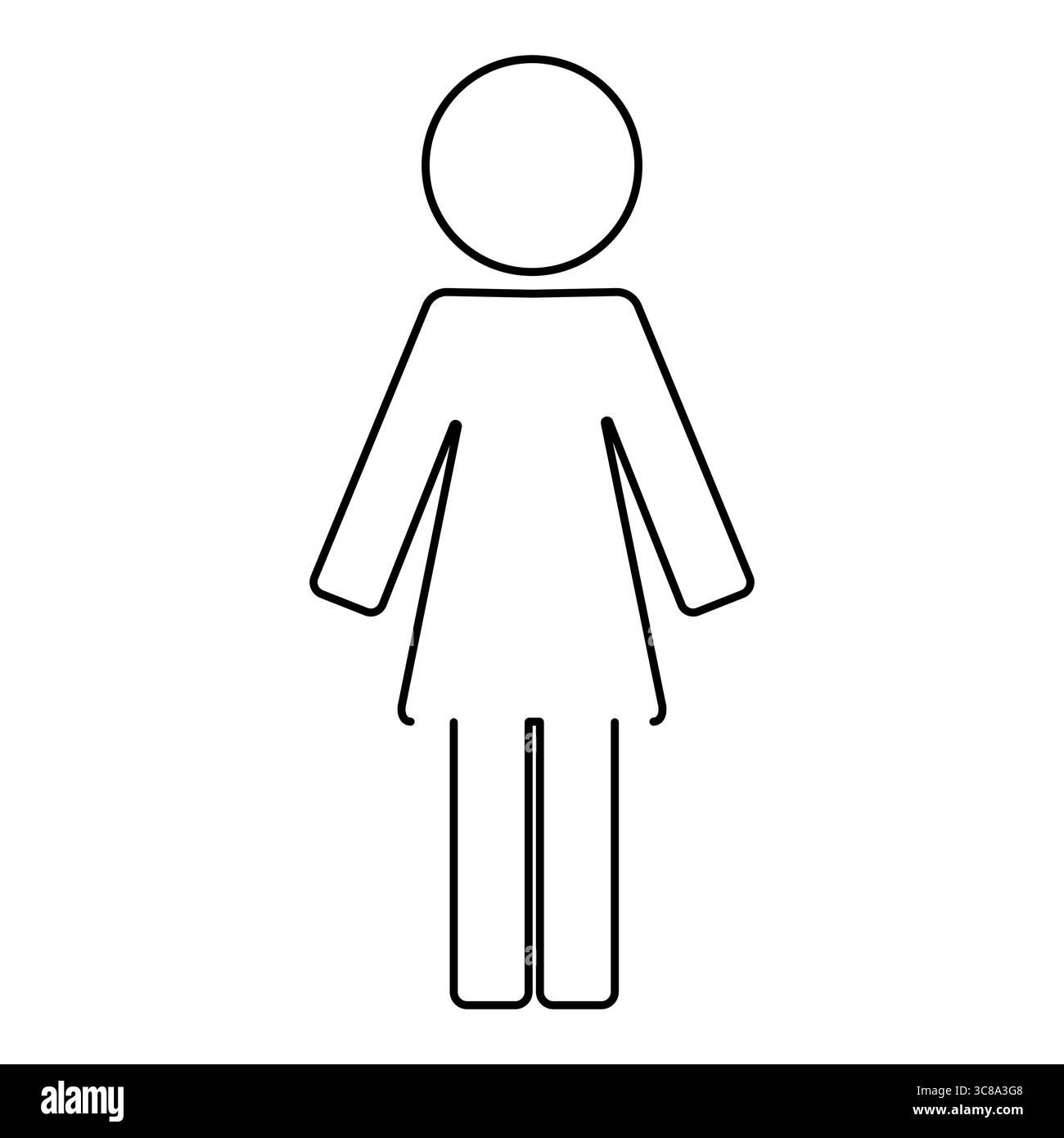 Minimalist gender symbol for female restroom signage Stock Vector Image ...