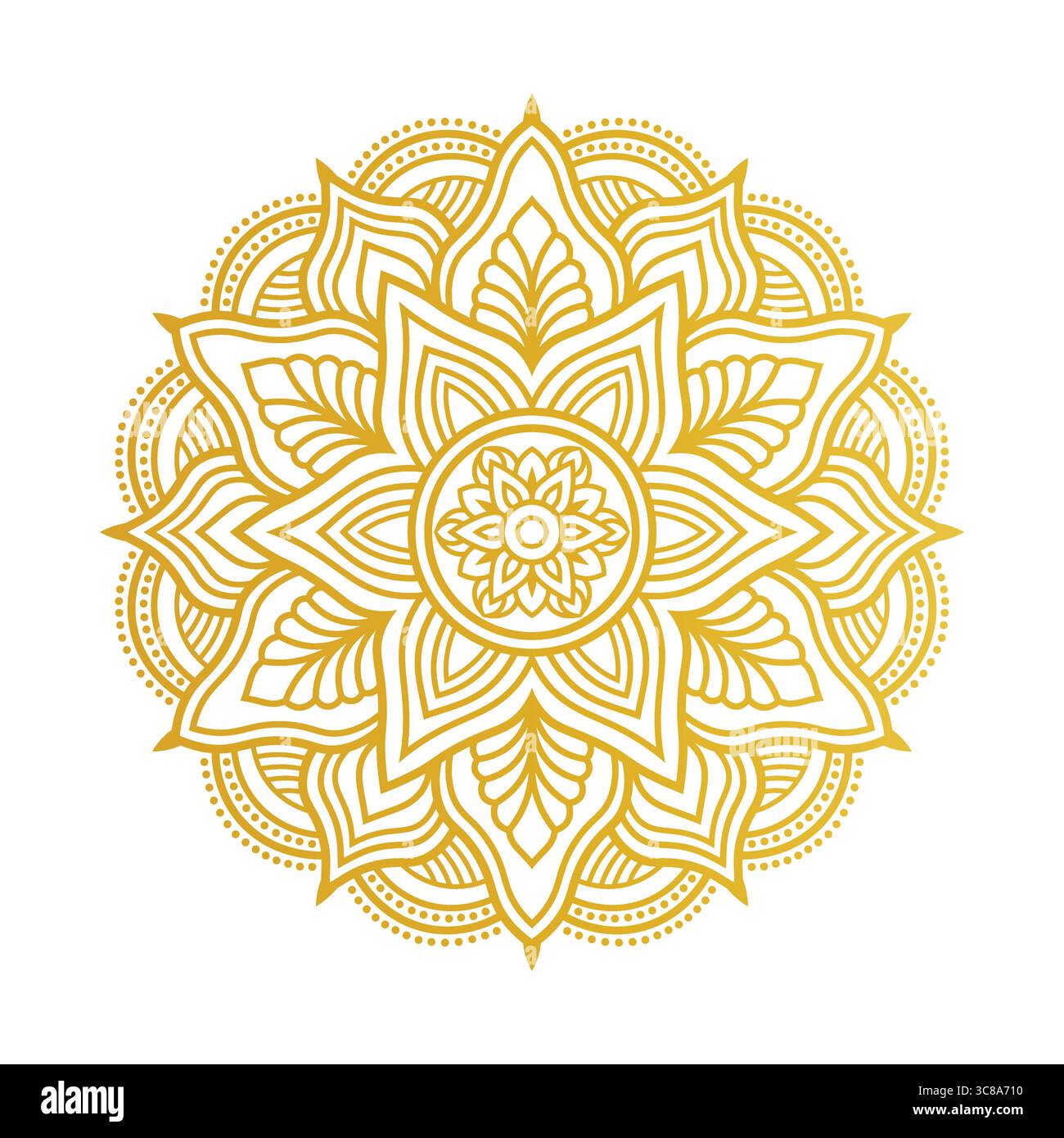 Mandala illustration gold Cut Out Stock Images & Pictures - Alamy