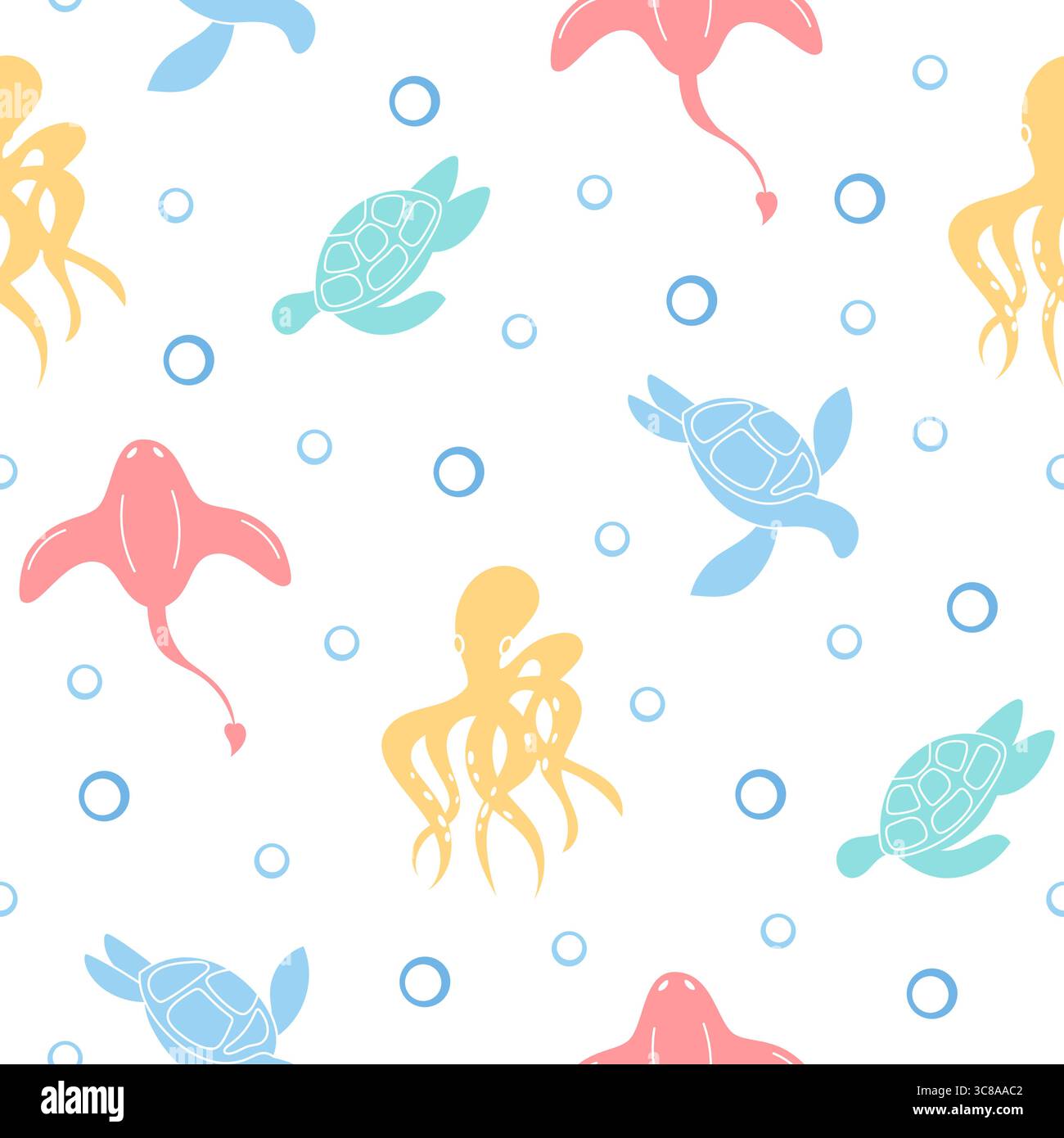Ocean turtle seamless pattern Cut Out Stock Images & Pictures - Alamy