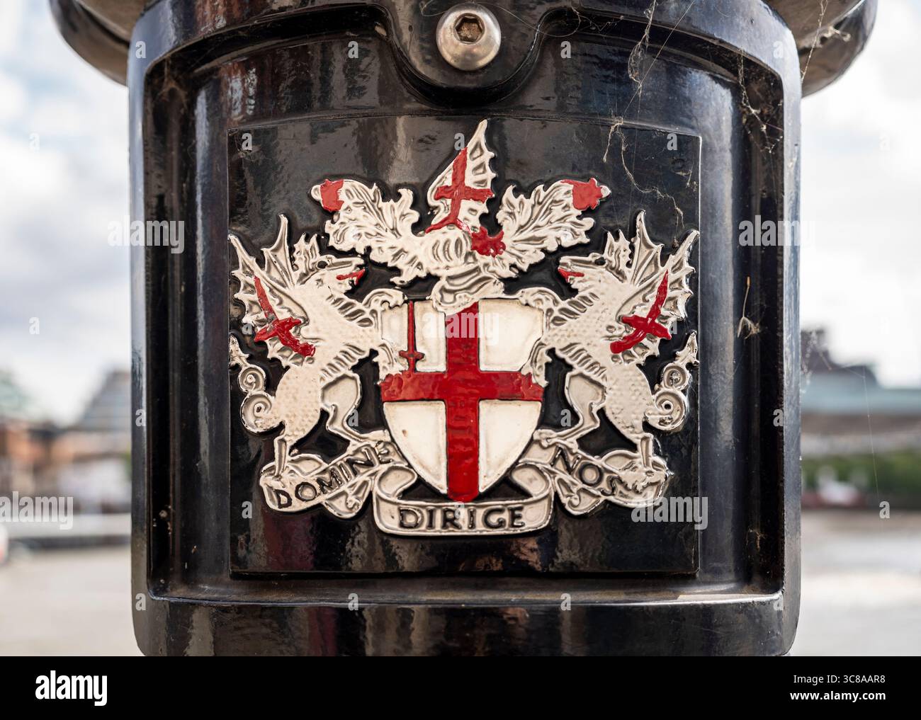 City of London coat of arms with motto Domini dirige nos on ornate ...